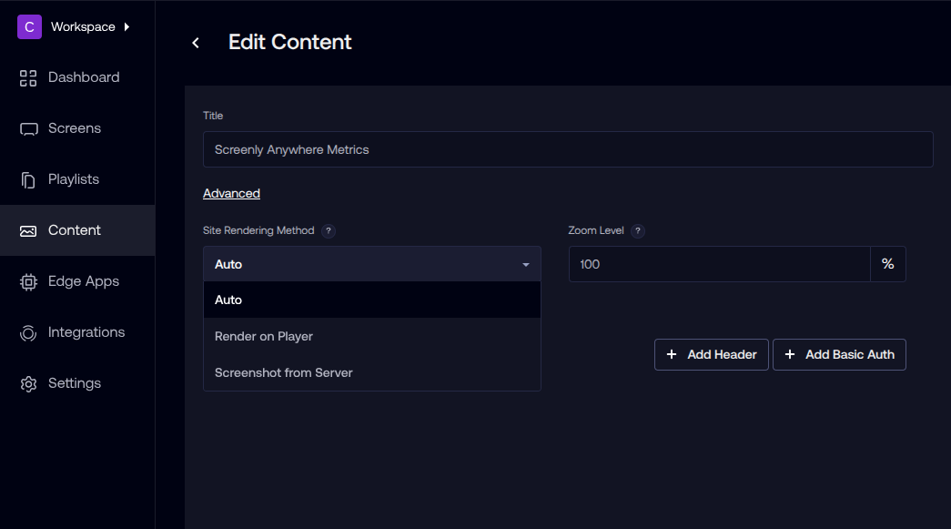 What is the Site Rendering Method? – Screenly Support